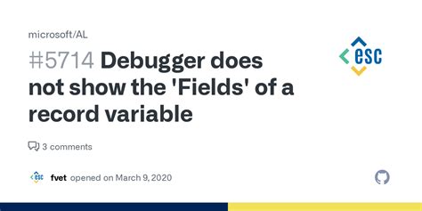 Debugger Does Not Show The Fields Of A Record Variable · Issue 5714 · Microsoftal · Github