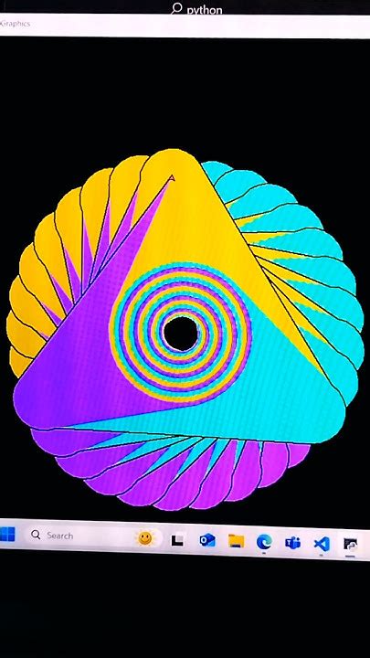 Attractive Graphic 🌸design With Python To His Turtle 🐢python Shorts