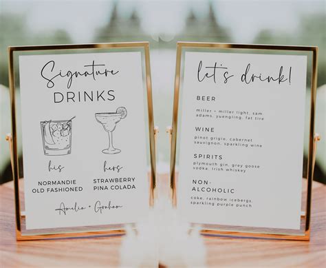 Signature Cocktail Sign Wedding Cocktails Sign Artofit