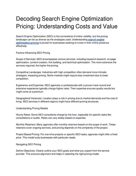 Ppt Decoding Searunderstanding Ch Engine Optimization Pricing
