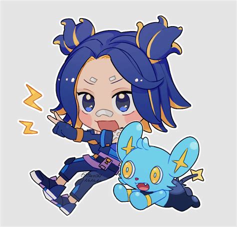 Nanana Syoki Neon Valorant Shinx Nintendo Pokemon Valorant Blue Footwear Girl