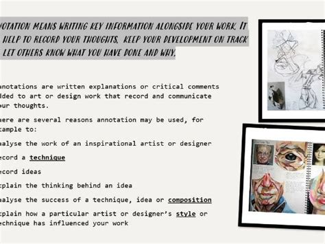 Aqa Art And Design Annotations Resource Teaching Resources