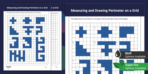 New Measuring And Drawing Perimeter On A Grid Activity Sheet