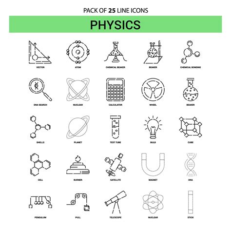 Physics Line Icon Set 25 Dashed Outline Style 14094881 Vector Art At Vecteezy