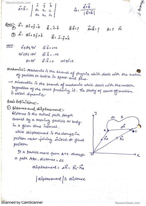 SOLUTION Scalar Vector Quantites Handwritten Notes 57 Studypool