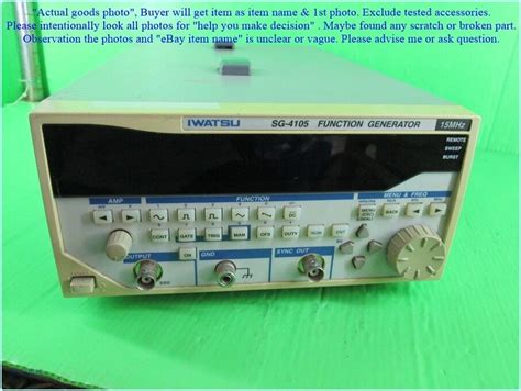 Iwatsu Sg 4105 Function Generator 15mhz As Photo Sn1019 Tested Dφm