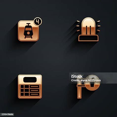 온라인 티켓 예약 노출증 사이렌 기차역 게시판 및 긴 그림자가있는 카페 및 레스토랑 위치 아이콘을 설정합니다 벡터 개념에 대한 스톡 벡터 아트 및 기타 이미지 Istock