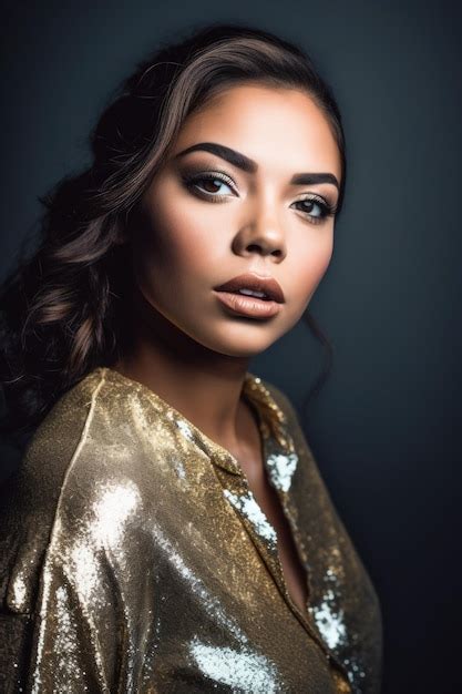Premium Ai Image Shot Of A Beautiful Young Woman Wearing Silver And