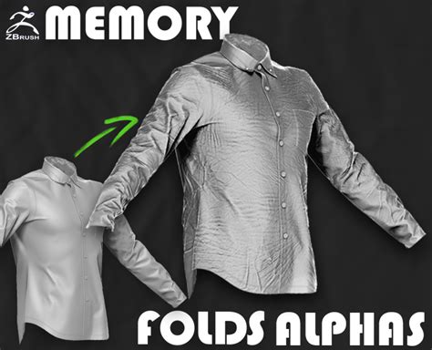 25 Memory Folds Alphas For Zbrush Flippednormals