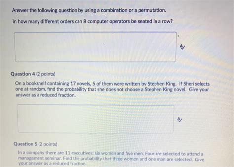 Solved Answer The Following Question By Using A Combination
