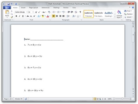 Guide Math Worksheet Generator By Microsoft Education Labs