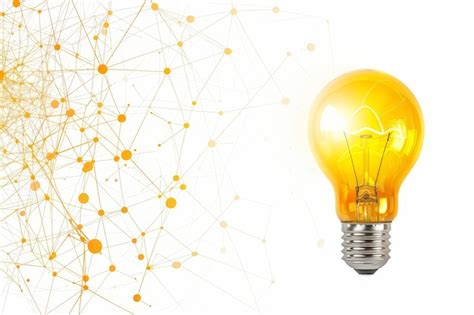 Premium Photo New Ideas And Innovation Concept With Yellow Light Bulb And Network Connection