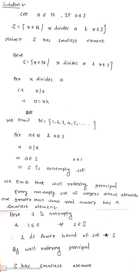 [solved] prove the proposition using the well ordering property let a