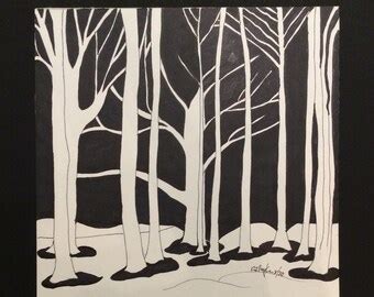 Under The Trees Pen And Ink Drawn And Signed By The Artist Etsy