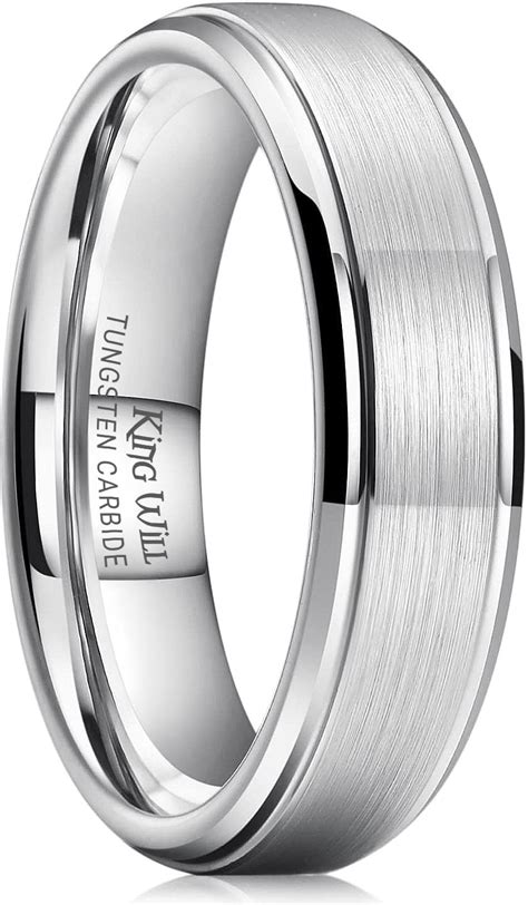 King Will Basic 6mm Silver Tungsten Carbide Wedding Ring For Men Women