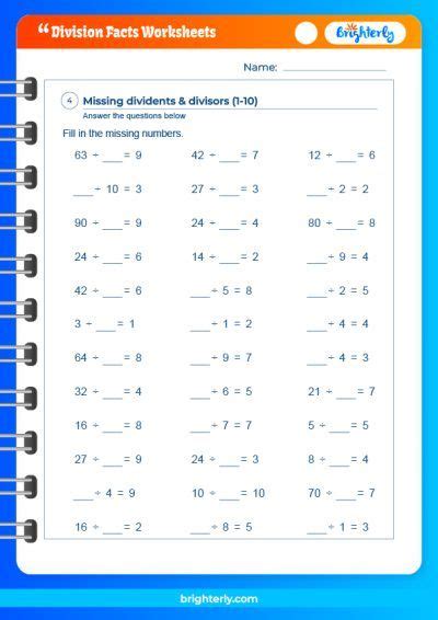 All You Need To Know About Division Facts Worksheets Pdfs