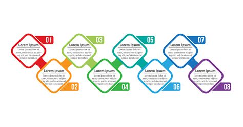 8 옵션 또는 단계와 벡터 인포 그래픽 사각형 비즈니스 개념에 대 한 인포 그래픽입니다 프리 젠 테이 션 워크 플로우 레이아웃 프로세스 다이어그램 플로우 차트 정보 그래프에