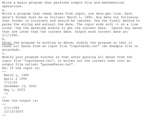 Solved Write A Basic Program That Performs Simple File And