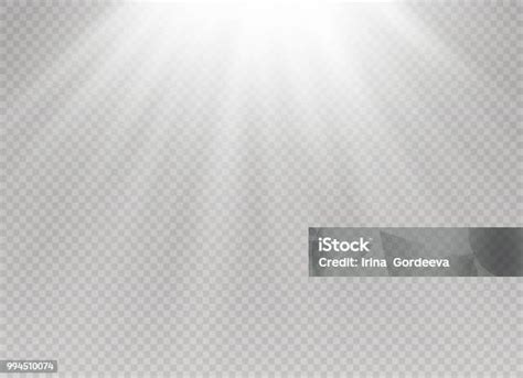 투명 한 배경에 흰색 빛나는 빛 버스트 폭발 와 벡터 일러스트 레이 션 효과 장식입니다 밝은 별 반투명 빛나는 태양 밝은 플레어 센터 역동적인 플래시 나이트클럽에 대한 스톡