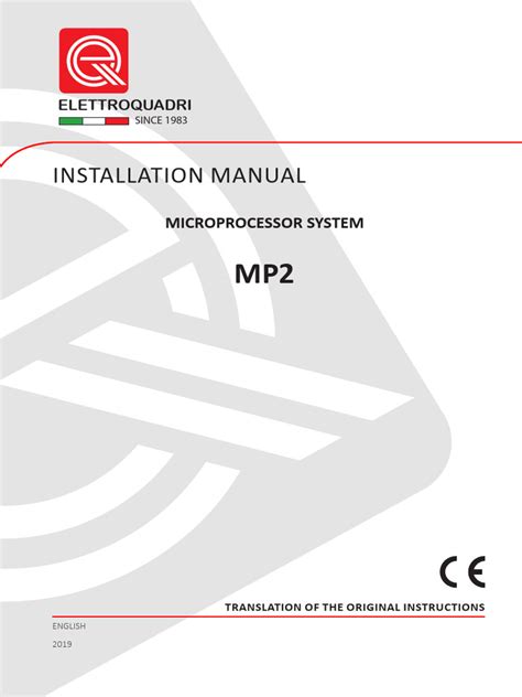 Installation Manual Microprocessor System Mp2 Pdf Relay Elevator