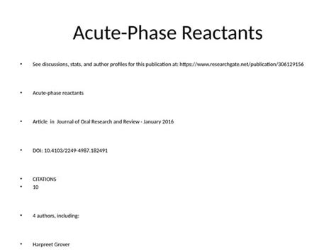 2016acutephasereactants Recreatedpptx