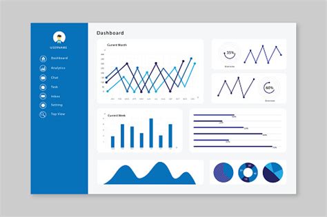 평면 디자인 그래프 와 차트인인포그래픽 대시보드 템플릿입니다 정보 그래픽 요소 모던 양식에 대한 스톡 벡터 아트 및 기타 이미지