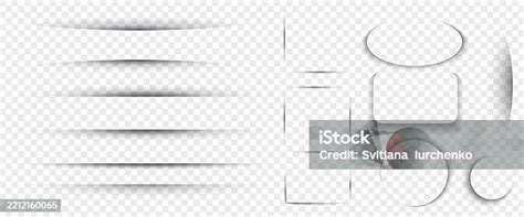 투명한 배경에 고립된 사실적인 벡터 그림자가 설정됩니다 직사각형 광장 원형 타원형 및 기타 모양의 그림자 디자인 0명에 대한