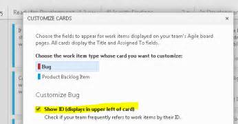 Scrum Kanban Board Tfs 2013 Show Work Item Id Stack Overflow