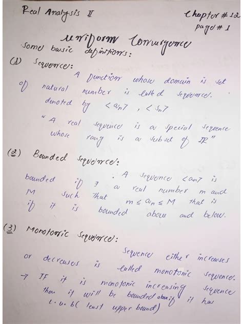 Real Analysis Ii Uniform Convergence Pdf