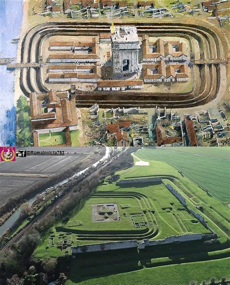 Reconstruction Of Roman Fort Richborough In South East England