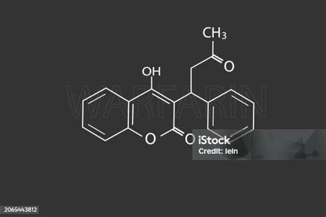 Warfarin Molecular Skeletal Chemical Formula Stock Illustration Download Image Now Art Atom