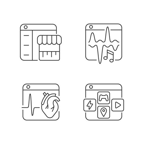 Digital Services Linear Icons Set 3117676 Vector Art At Vecteezy