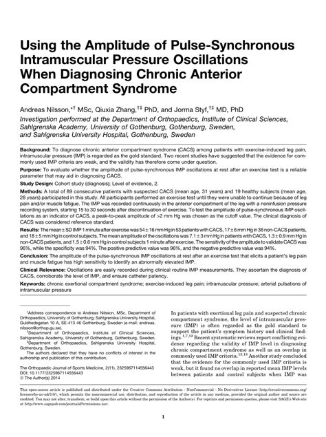 Pdf Using The Amplitude Of Pulse Synchronous Intramuscular Pressure