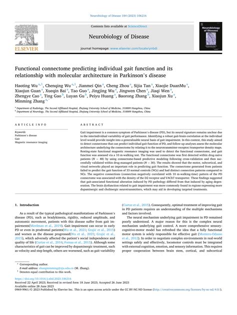 pdf functional connectome predicting individual gait function and its
