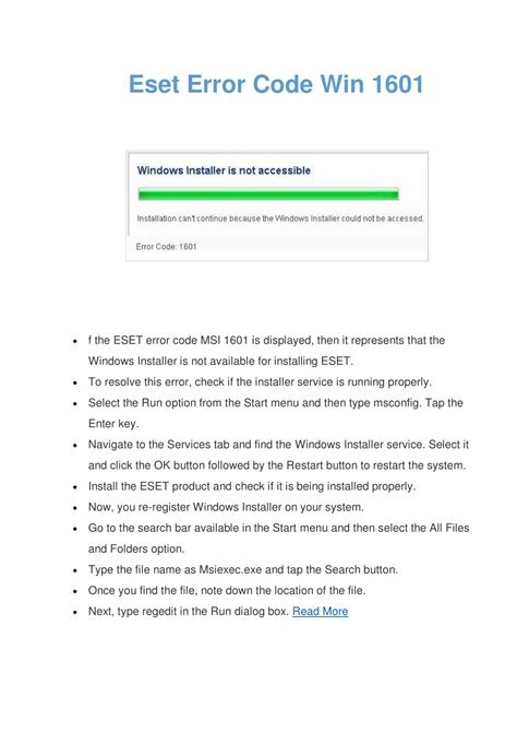Ppt How To Fix Eset Error Code Win 1601 Easy Steps Powerpoint