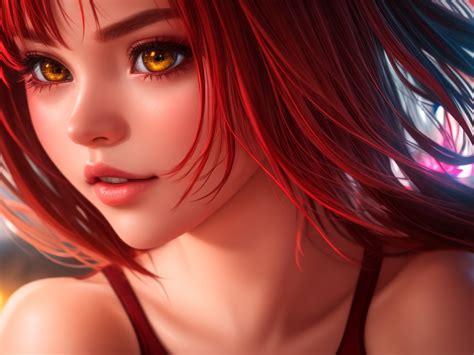 Red Hair Anime Girl By Hasibuya On Deviantart