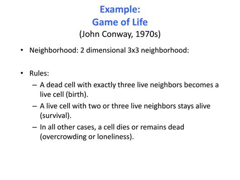 Ppt Cellular Automata Reading Chapter 10 Complexity A Guided Tour Powerpoint