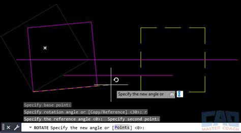 Autocad Rotate Command Turn Objects To Angle