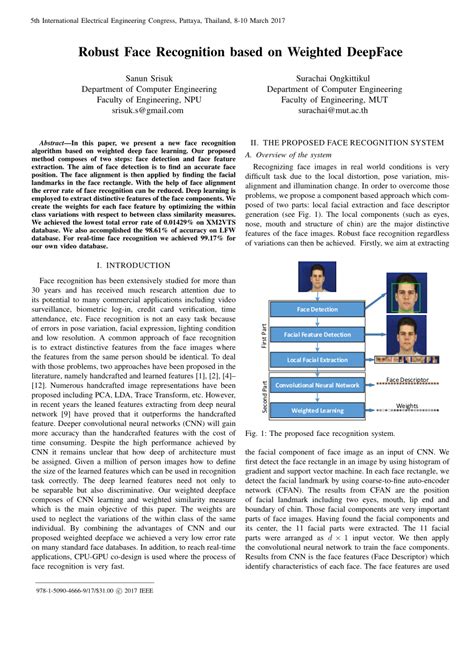 PDF Robust Face Recognition Based On Weighted DeepFace