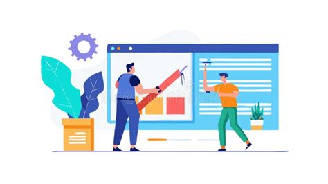 Engineer Optimizing System With Gears Technical Problem Solving Vector Design Generative Ai