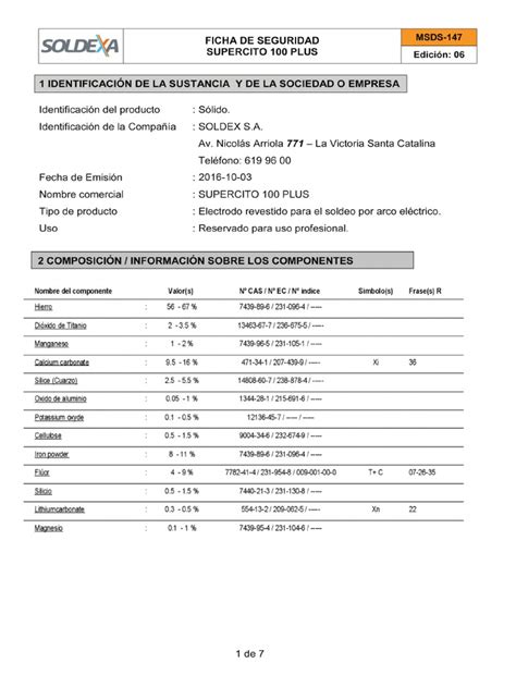 Msds Soldexa Supercito Plus Pdf