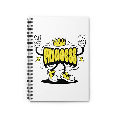 Princes White Spiral Notebook Cute Princess Journal Princess T Princess Notebook