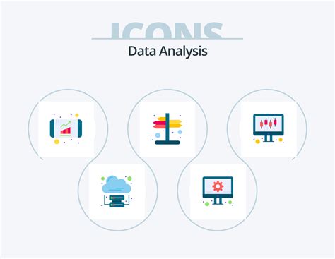 Data Analysis Flat Icon Pack 5 Icon Design Data Right Analytics Navigation Indicator