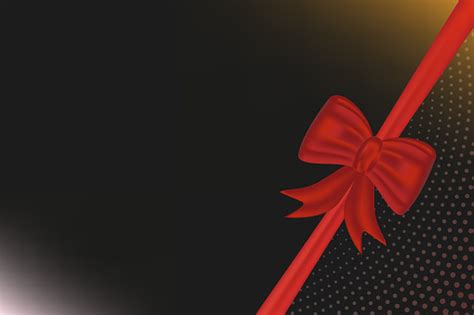 검은 색 또는 어두운 배경에 텍스트에 대한 리본과 공간이있는 빨간색 활 기프트 바우처 프로모션 칭찬에 대한 인증서 또는 할인 카드 템플릿 벡터 검은색에 대한 스톡 벡터 아트