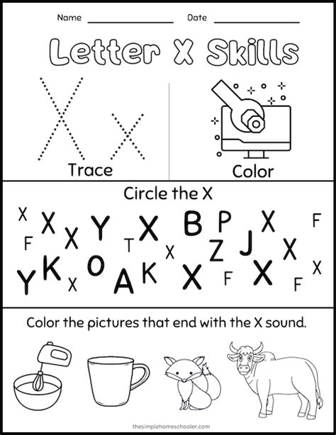 15 Letter X Worksheets Free Easy Print The Simple Homebabeer