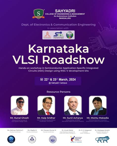 Next Karnataka Vlsi System Design Roadshow At Sahyadri College Of Engineering And Management