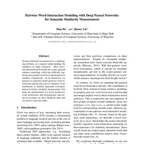Pairwise Word Interaction Modeling With Deep Neural Networks For