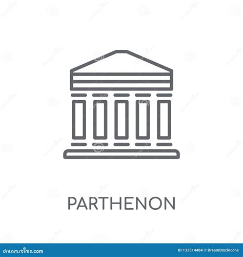 Parthenon Lineair Pictogram Modern Het Embleemconcept Van