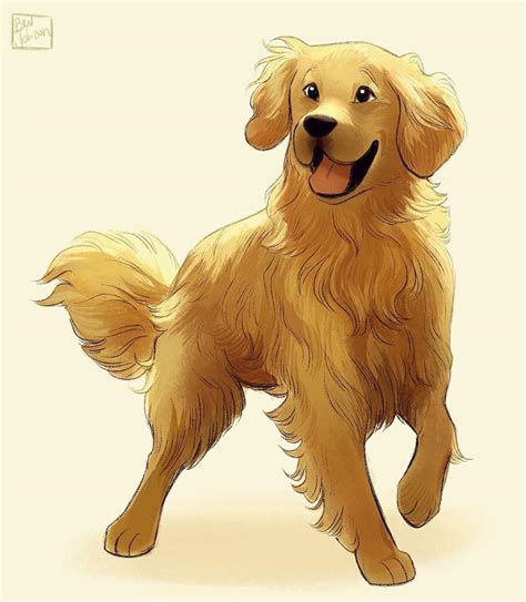 Cute Golden Retriever Drawings