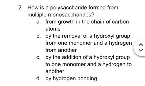 Solved How Is A Polysaccharide Formed From Multiple